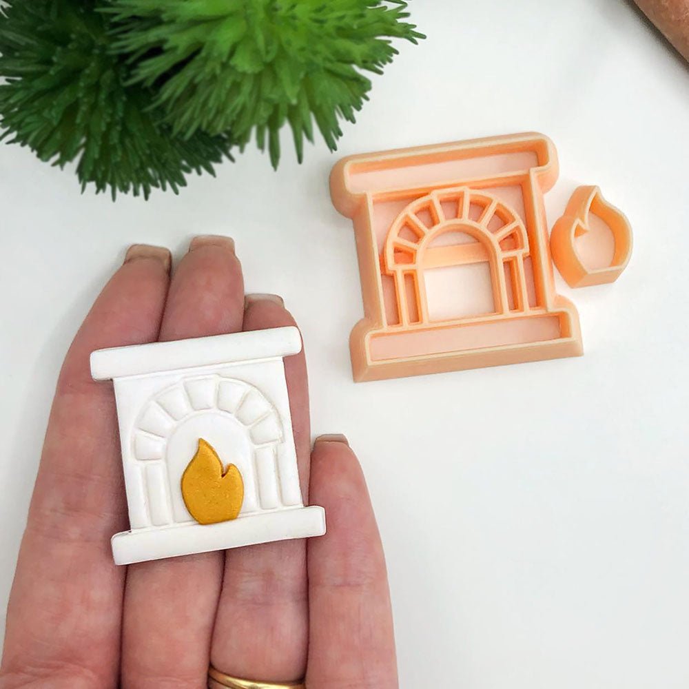 Fireplace Clay Cutter & Fire Flame Two Piece Duo Set | Kaly and Klay