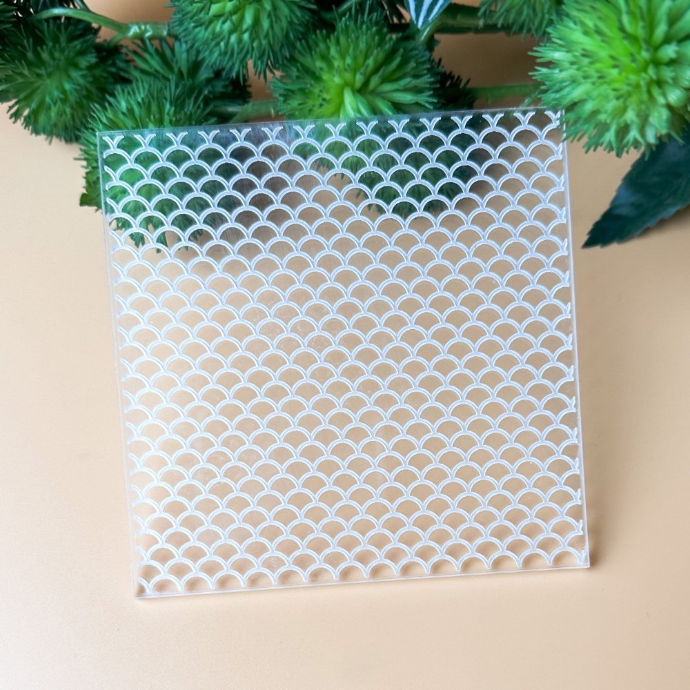 Fish Scale Texture Stamp | Embossed Acrylic Plate | Kaly and Klay