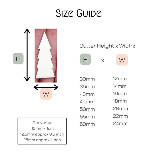 Long Skinny Fir Tree Clay Cutter | Christmas Triangle Fern | Kaly and Klay