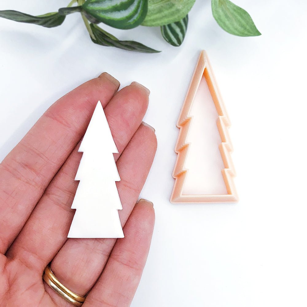 Long Skinny Fir Tree Clay Cutter | Christmas Triangle Fern | Kaly and Klay